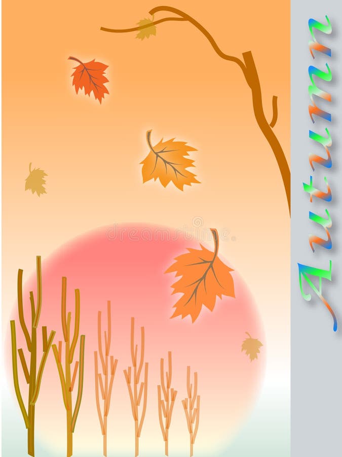 Leaves Falling from Tree stock vector. Illustration of sunglow - 7069321