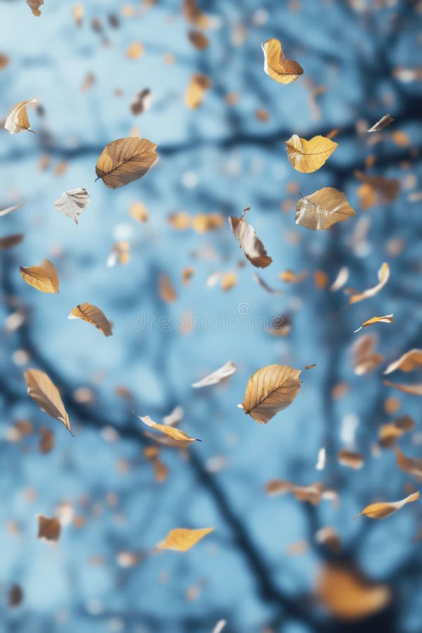 Leaves Falling from Trees in a Mysterious Forest Stock Photo - Image of season, landscape: 332521154