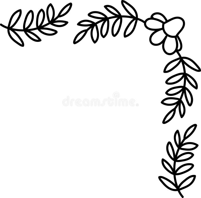 Floral Corner Frame Element Stock Illustration - Illustration of corner ...