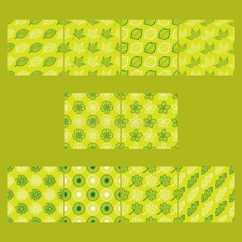 Leaves and Flowers Background. Vector Illustration Decorative Design ...