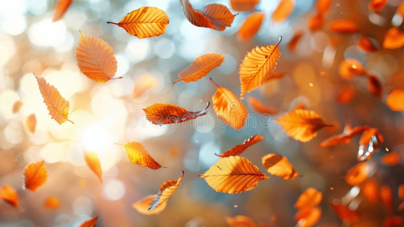Leaves Flying in the Air stock image. Image of movement - 320494307