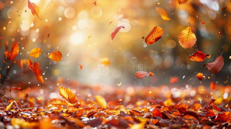 Leaves Flying in the Air stock photo. Image of tossed - 320494536