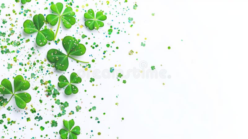 The Leaves of a Flying Green Clover Fly Across a Transparent Background ...