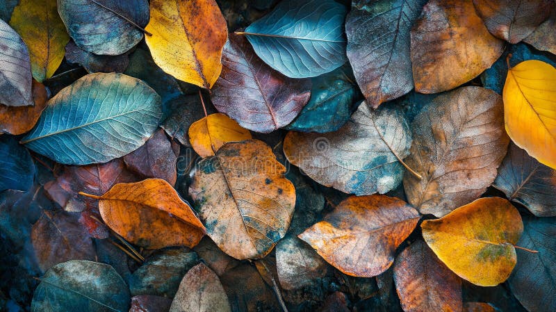 Leaves on Forest Floor with Soft Morning Light. Stock Image - Image of ...