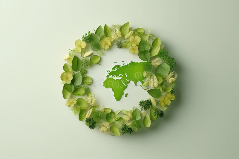Leaves Forming Ecofriendly Earth Shape Stock Illustration ...