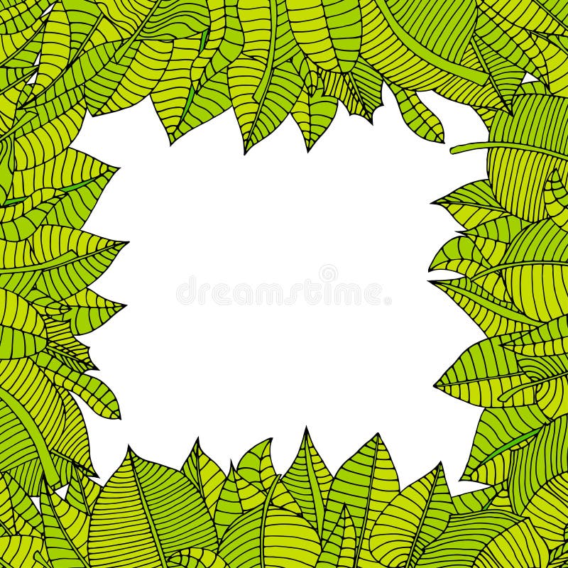 Frame of leaves stock vector. Illustration of leafy, frame - 66213841