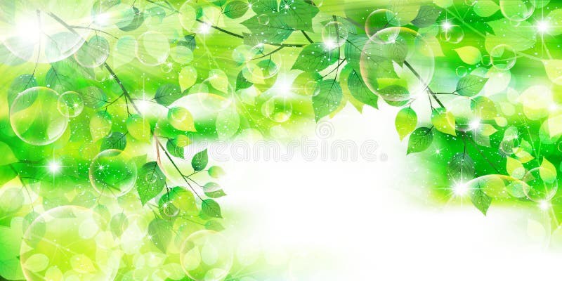 It Leaves Fresh Green Tree Background Stock Illustration - Illustration ...