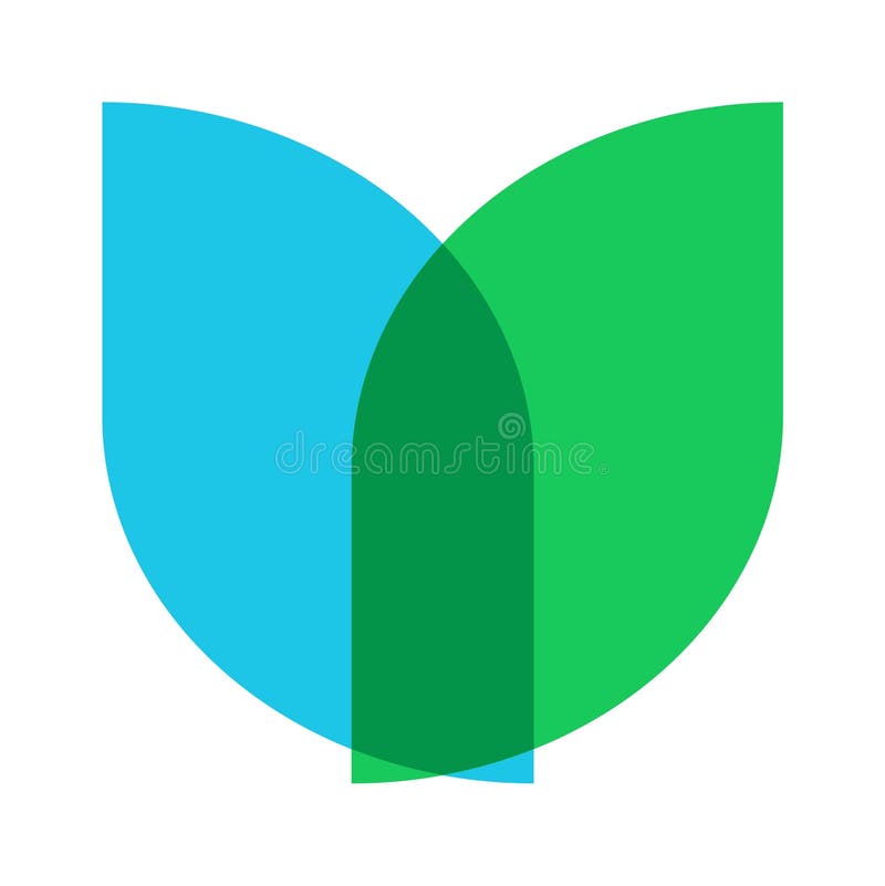 Leaves Geometric Shapes Risograph Style Stock Vector - Illustration of ...