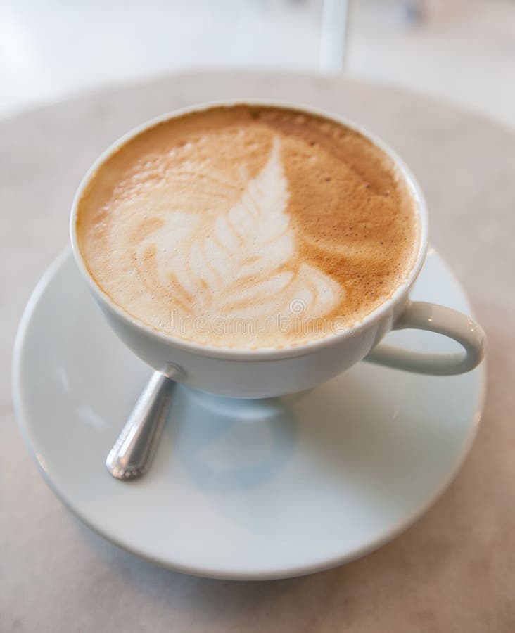 Leaves handcrafted coffee stock photo. Image of milk - 44208402