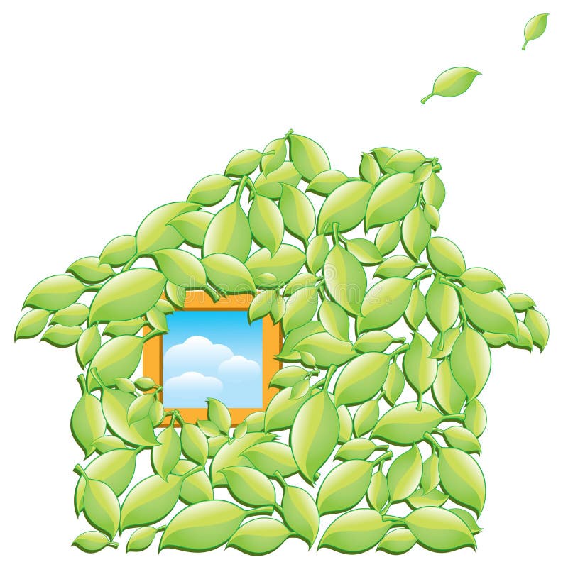 Leaves house stock vector. Illustration of decoration - 11353023