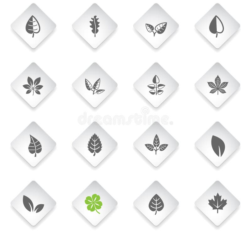 Leaves icon set stock illustration. Illustration of wood - 88626827