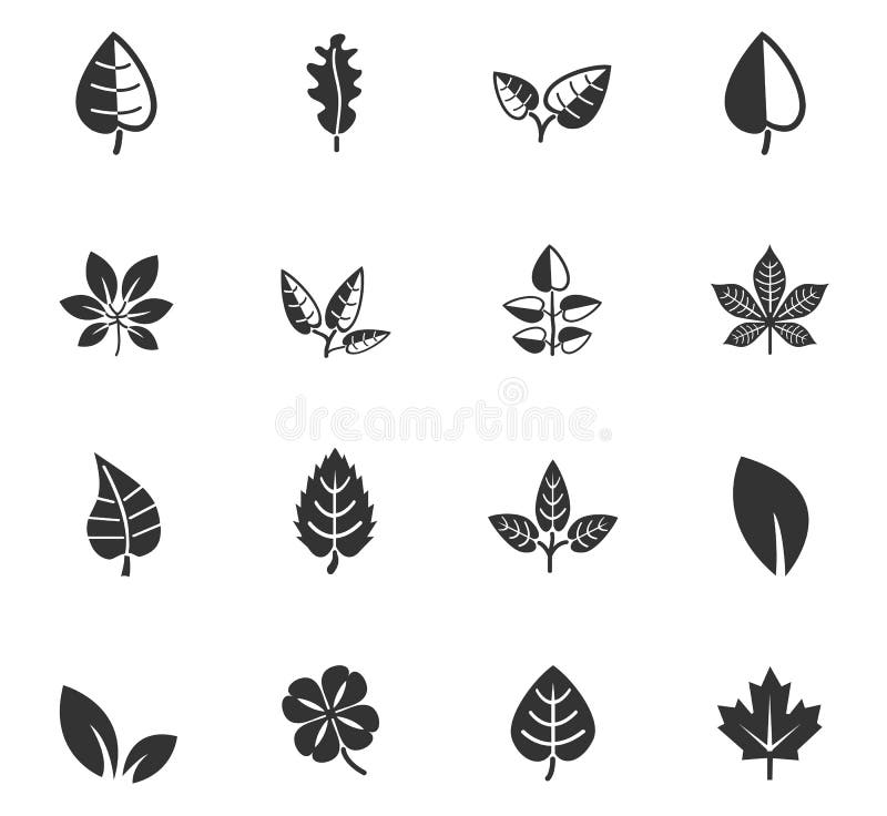 Leaves icon set stock vector. Illustration of collection - 88219680