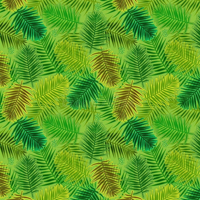 Leaves in the Jungle Seamless Repeating Pattern Stock Vector ...