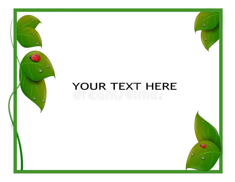 Ladybugs Border Frame with Clovers Stock Illustration - Illustration of ...