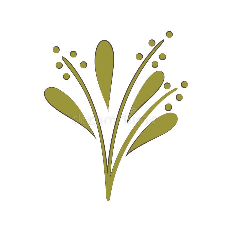 Leaves Nature Foliage Greenery Botanical Isolated Icon Design Stock ...