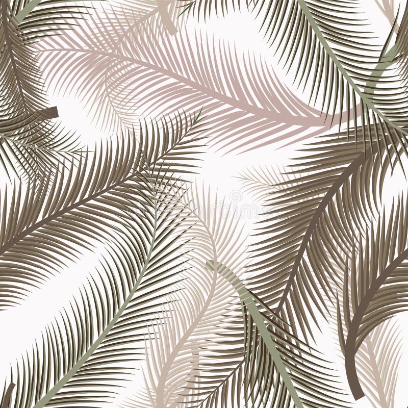 Leaves of Palm Tree. Seamless Pattern. Vector Background. Forest Exotic ...