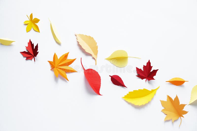 Leaves of Paper Fall Red, Orange, Yellow Leaf Fall Stock Photo - Image ...