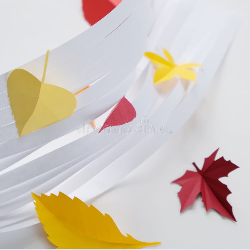 Leaves of Paper Fall Red, Orange, Yellow Leaf Fall Stock Image - Image ...