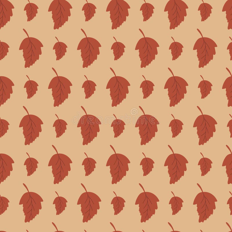 Leaves Pattern. Endless Background with Aspen Leaf Stock Vector ...