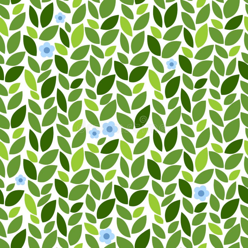 Leaves Pattern with Flower. Stock Vector - Illustration of graphic ...