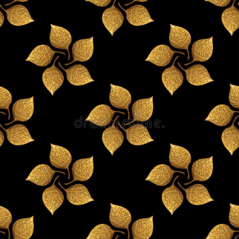 Gold Leaves Pattern Stock Illustrations – 48,161 Gold Leaves Pattern ...