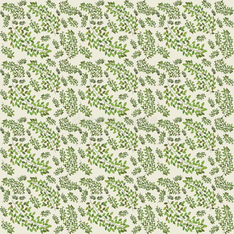 Leaves Pattern. Seamless Pattern with Branches Stock Illustration ...