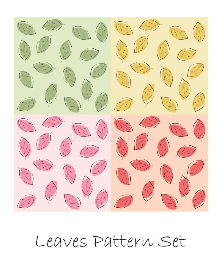 Leaves pattern set stock vector. Illustration of element - 24002955