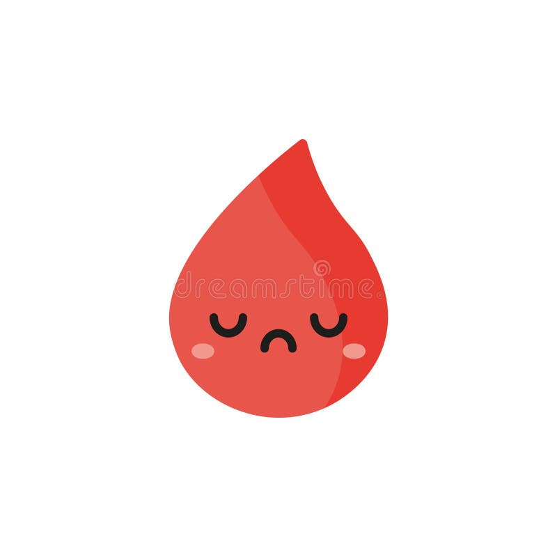 Cute Blood Drop Icon on White Background Stock Vector - Illustration of ...