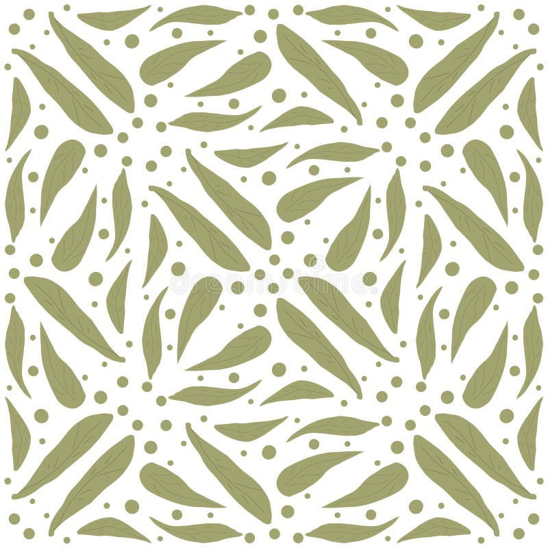 Leaves Seamless Pattern. Floral Plants Elements Endless Background ...