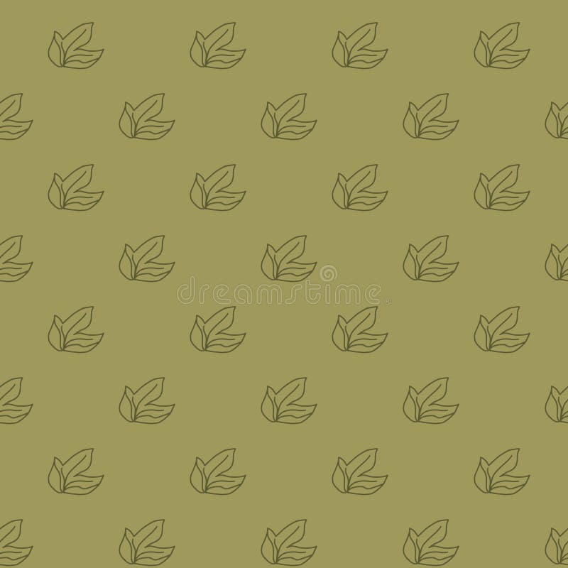 Leaves Seamless Pattern. Foliage Simple Repeat Background. Vector Hand ...