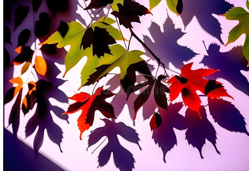 Leaves Shadow and Tree Branch Background Stock Illustration ...