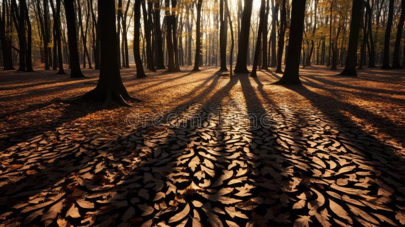 Leaves shadow trees stock photo. Image of woodland, silhouette - 327657994