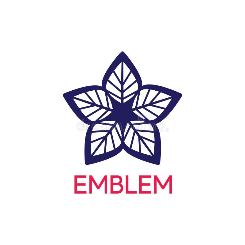 Leaves Star Icon. Logo or Emblem for the Design of the Corporate ...