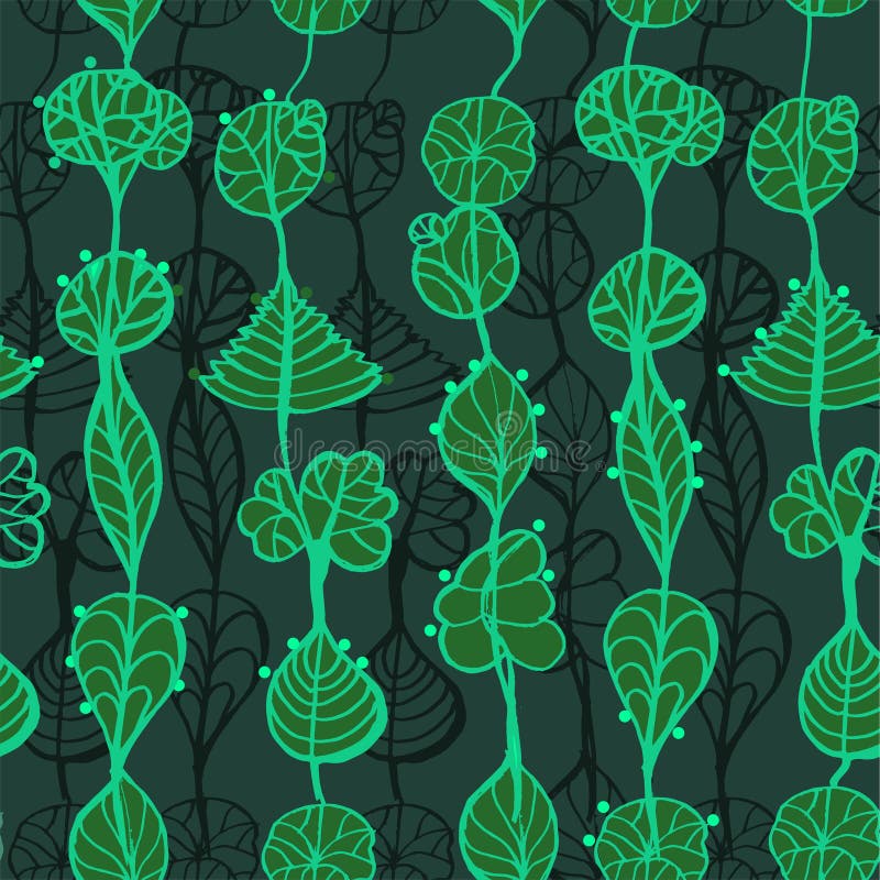 Leaves on a string stock vector. Illustration of monstera - 236477161