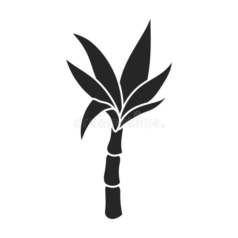 Leaves of Sugarcane Vector Icon.Black Vector Icon Isolated on White ...