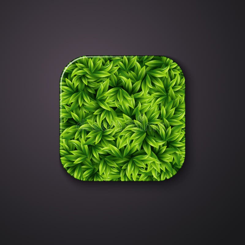 Leaves Texture Icon Stylized Like Mobile App. Vector Illustration Stock ...