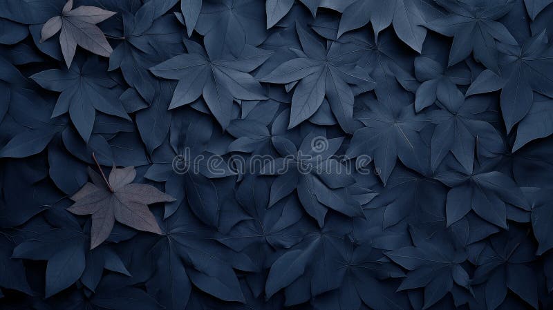 Leaves Texture Pattern in Dark Blue Color. Concept Nature Background ...