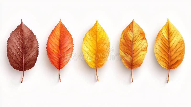 Leaves of a Tree of Different Colors Stock Illustration - Illustration ...