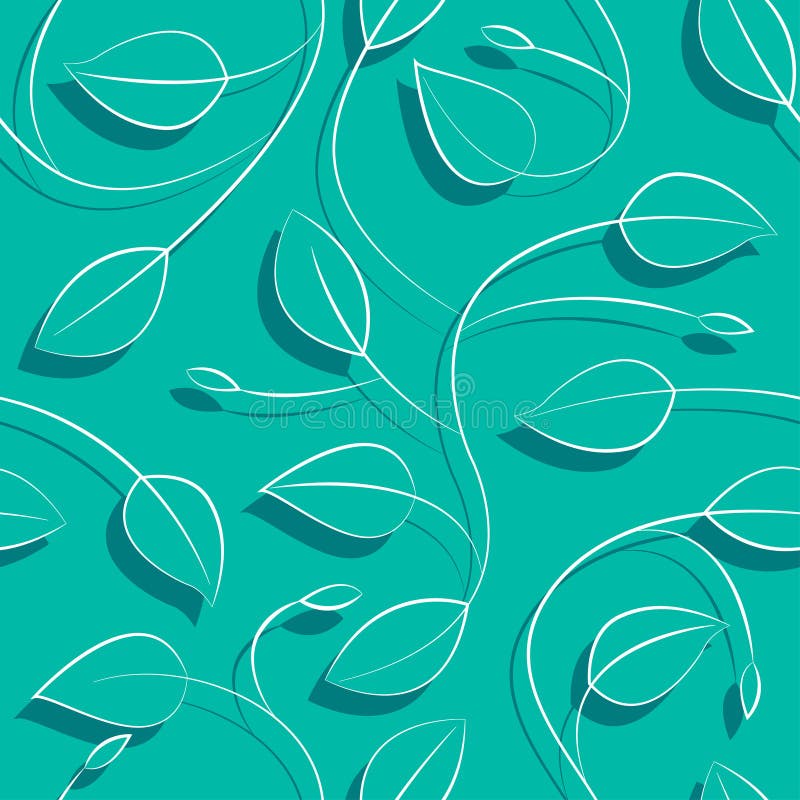 Leaves on a Vine Seamless Pattern Stock Vector - Illustration of repeat ...