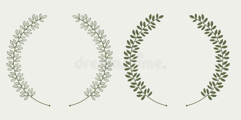 Leaves Vines Line Circular Border Hand Drawn Collection-Vector Stock ...