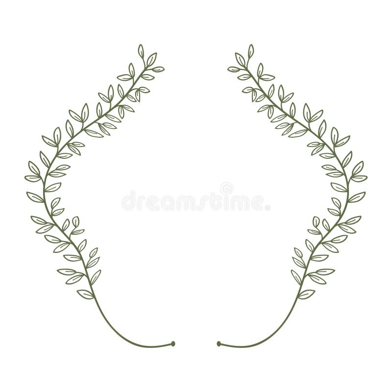 Leaves Vines Line Shape Border Hand Drawn Collection-Vector Stock ...