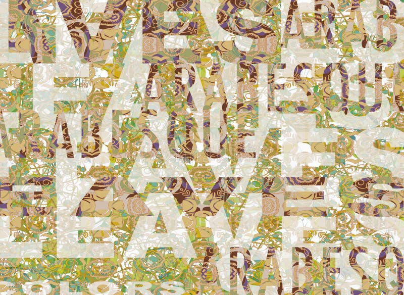 Leaves and words stock illustration. Illustration of arabesque - 22756446