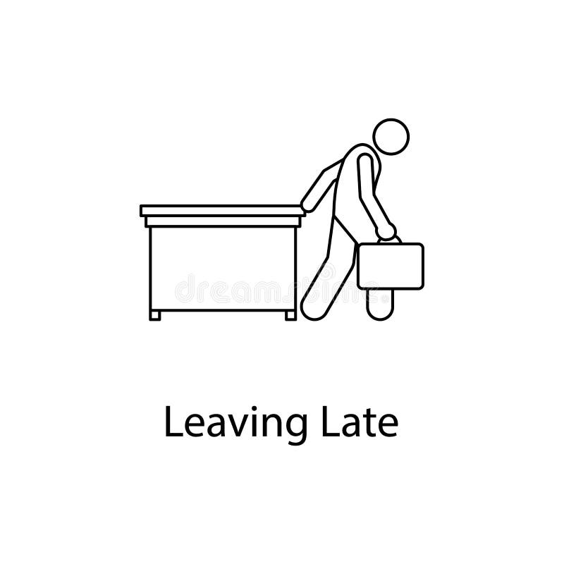 Leaving Late Work Icon. Element People at the Workplace for Mobile ...