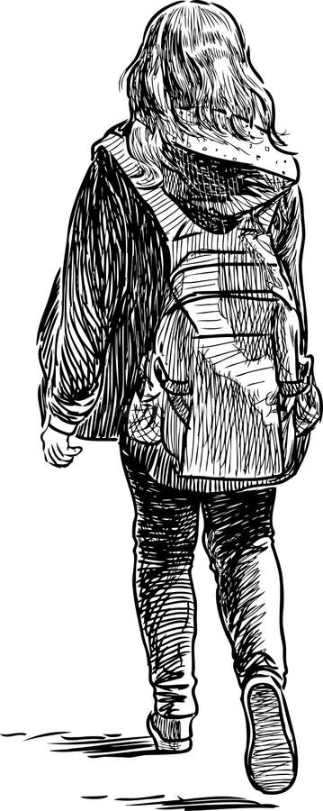 Leaving schoolgirl stock vector. Illustration of people - 72664590