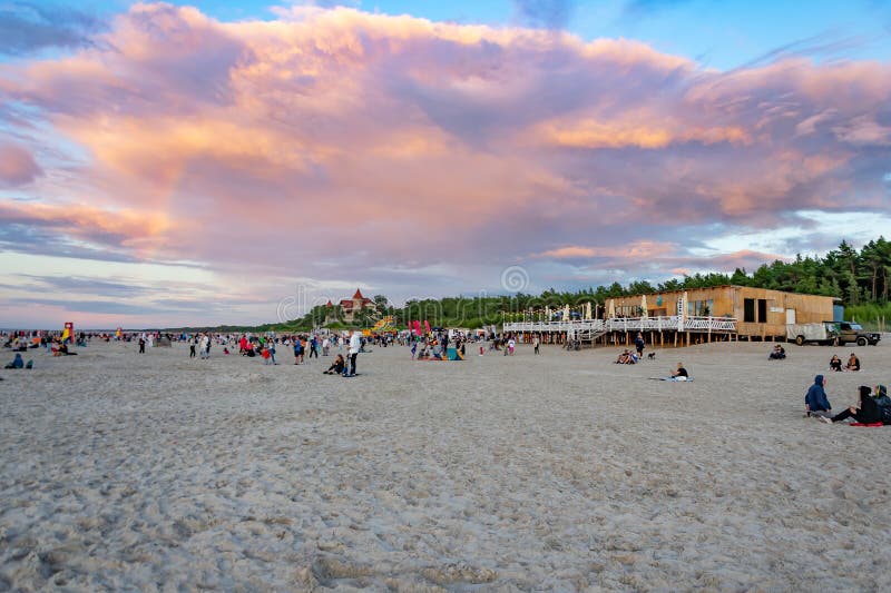 Leba, Poland - 03.08 editorial stock photo. Image of crowded - 293639488
