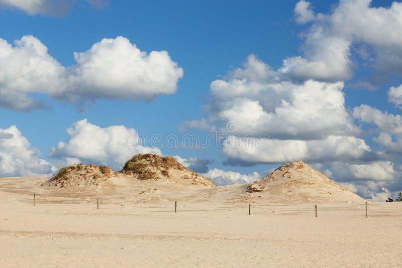 Leba Sand Desert and Dunes in Poland Stock Photo - Image of leba, sandy ...