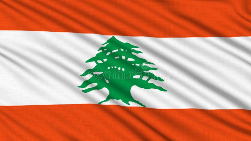 Lebanese Flag Waving on Wind on Green Screen or Chroma Key Background ...