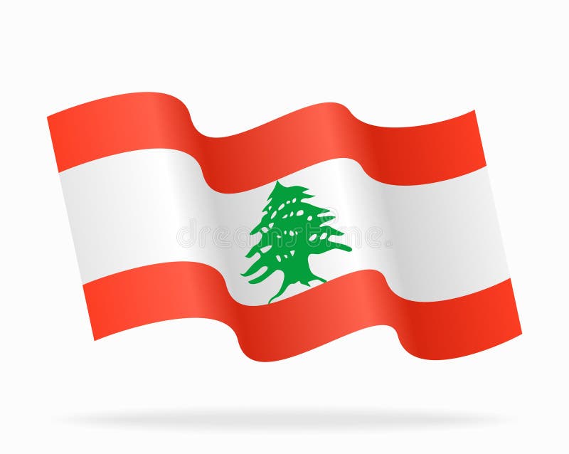 Lebanese Flag Wavy Background Layout. Vector Illustration. Stock ...