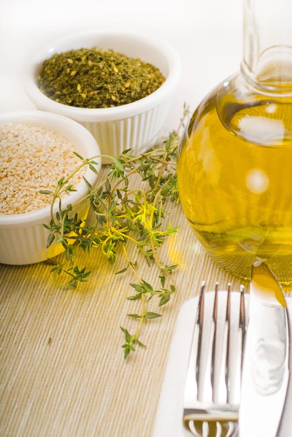 Lebanese Manouche or Manoushe Stock Image - Image of manoushe, spice ...