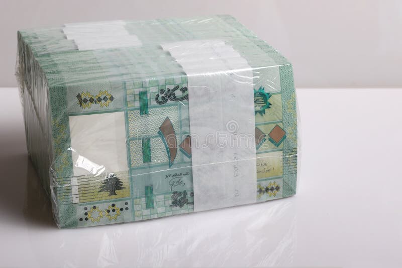 Lebanese Pounds Stack stock image. Image of exchange - 272011227